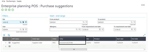 How To Create Single Purchase Suggestion With Multiple Sales Orders In Sage X3 Sage X3 Tips
