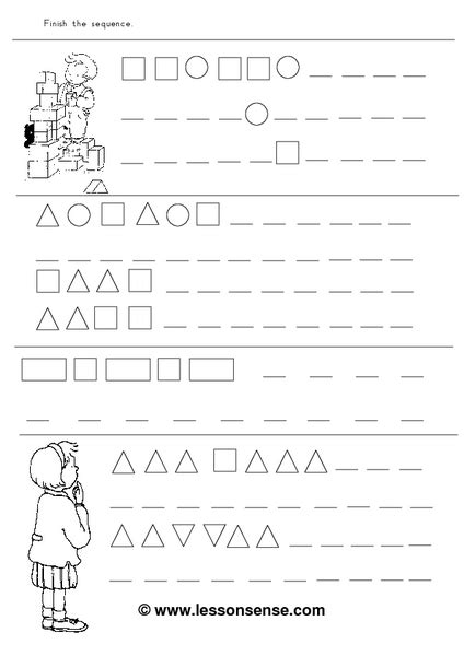 Finish The Sequence Worksheet For 1st 2nd Grade Lesson Planet