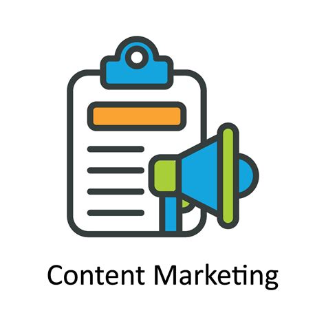 Content Marketing Vector Fill Outline Icon Design Illustration Digital