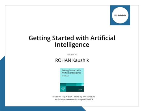 Finished Ai Internship With Ibm Skill Build Rohan Kaushik Posted On