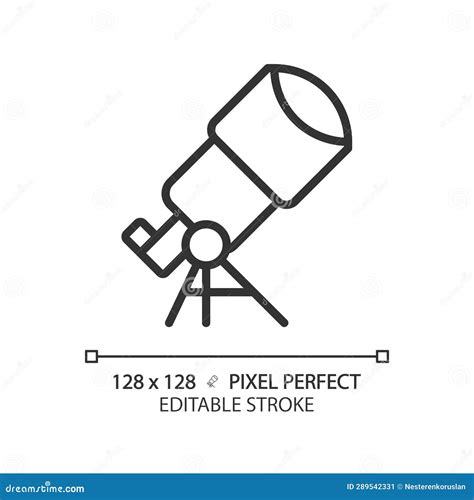 Telescope Pixel Perfect Linear Icon Stock Vector Illustration Of