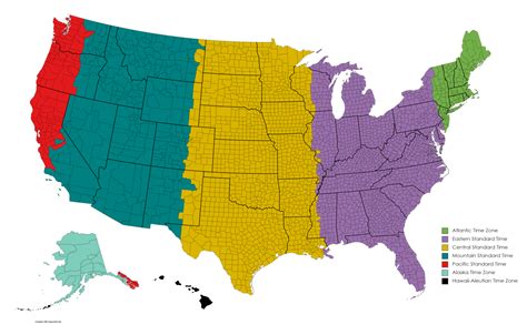 Time Zones In The Us If Decided Using County Lines Maps On The Web
