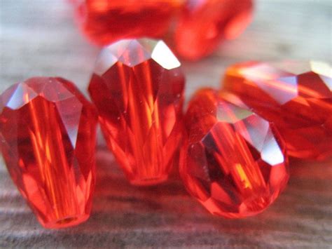 Red Crystal Teardrop Beads Mm By Mm Pcs By AliCsSupplyShop Teardrop Beads Red