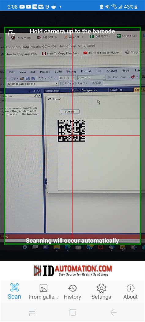 Data Matrix COM DLL Interop In NET