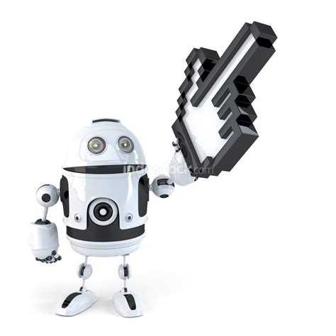 Robot Pointing With Huge Cursor Isolated Contains Clipping Path