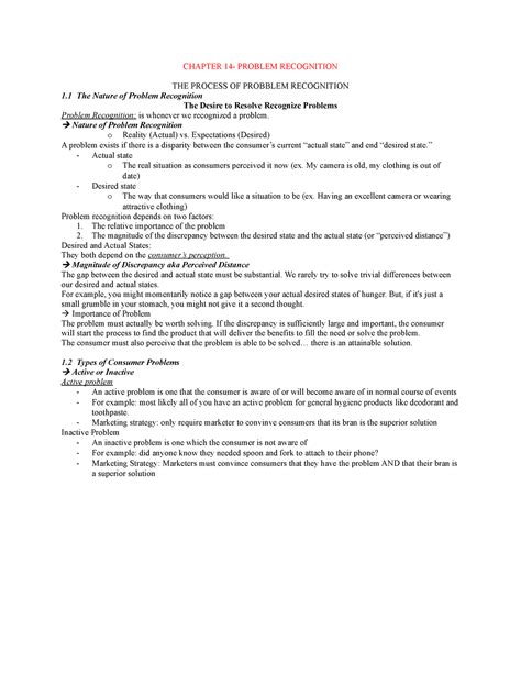 Chapter 14 Problem Recognition Chapter 14 Problem Recognition The