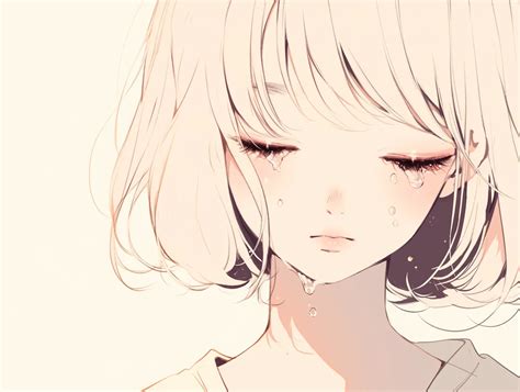 儚さ溢れるかわいい泣き顔の世界｜イラスト・フリー素材なら「シンテリ」