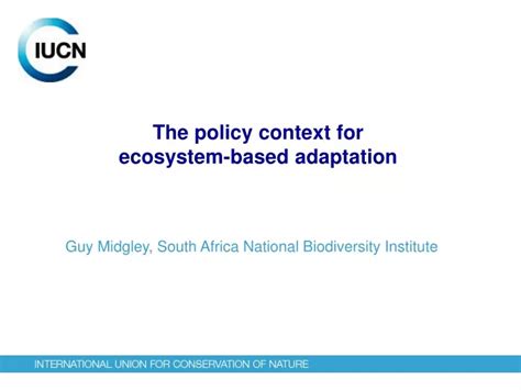 Ppt Enhancing Policy Framework For Ecosystem Based Adaptation Current Context And Future