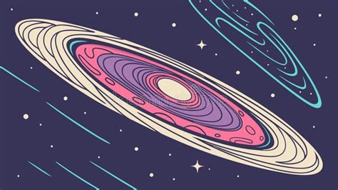 Planet With Rings And Lines Cosmic And Abstract Design Vector Design Generative Ai Stock