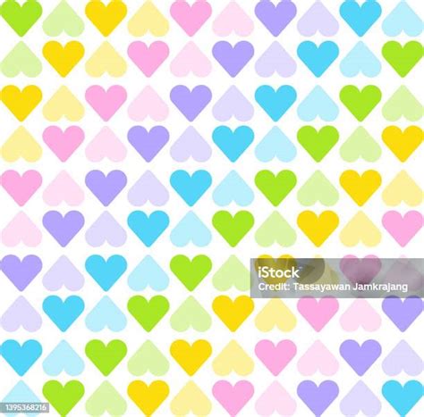 귀여운 파스텔 레인보우 하트 러브 케어 발렌타인 데이 추상 모양 요소 깅엄 대각선 체크 무늬 타르탄 격자 무늬 스콧 패턴