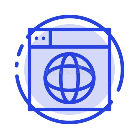 Web Design Internet Globe World Blue Dotted Line Line Icon Stock Vector Illustration Of