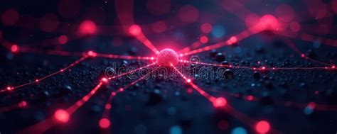 Complex Network Node Visualization Glowing Lines Dark Background Modern