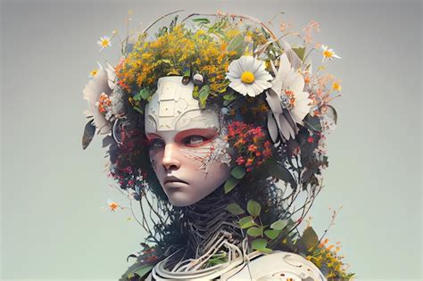 Premium Ai Image The Robot Is Overgrown With Grass Ai Generated