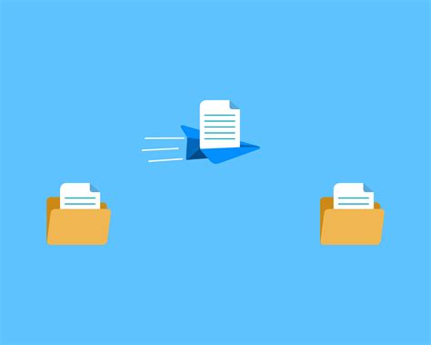 Fast File Transfer Concept With Paper Plane Moving File Frome Folder To Folder Files Folder And