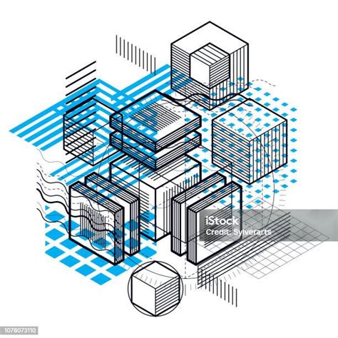 3 차원 Isometric 추상적인 벡터 배경입니다 큐브 육각형 사각형 사각형 및 다른 추상 요소 레이아웃 0명에 대한 스톡 벡터 아트 및 기타 이미지 Istock