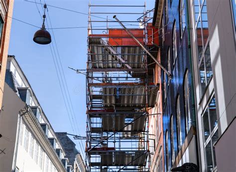 Scaffolding For The Restoration And Renovation Of A Building In The City Of Copenhagen