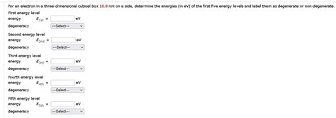 solved for an electron in a three dimensional cubical box