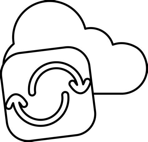 Cloud Sync Icon In Thin Line Art 24191814 Vector Art At Vecteezy