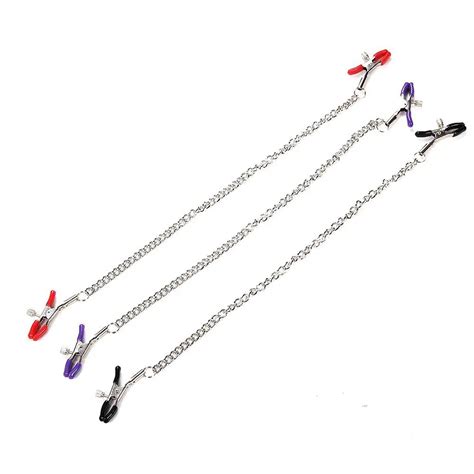 Metal Long Chain Nipple Clamps Chains Adult Games Breast Clips Milk