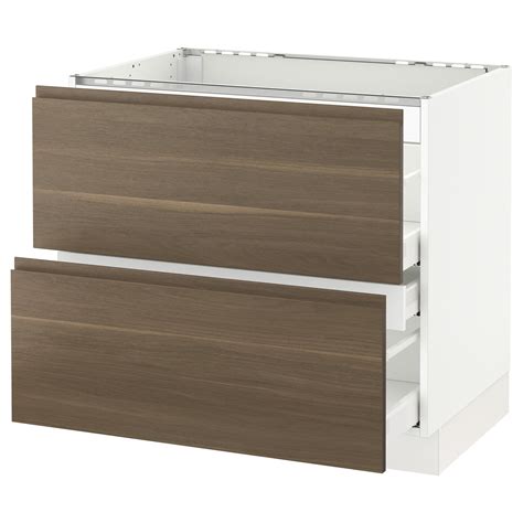 РАЗДЕЛ Нижний шкаф с варочной панелью и 3 ящиками белый орех Максимера Воксторп 891 591 81