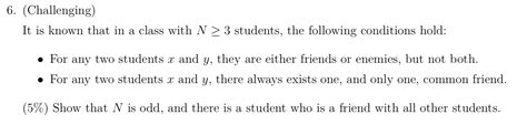 Solved Challenging It Is Known That In A Class With N Chegg
