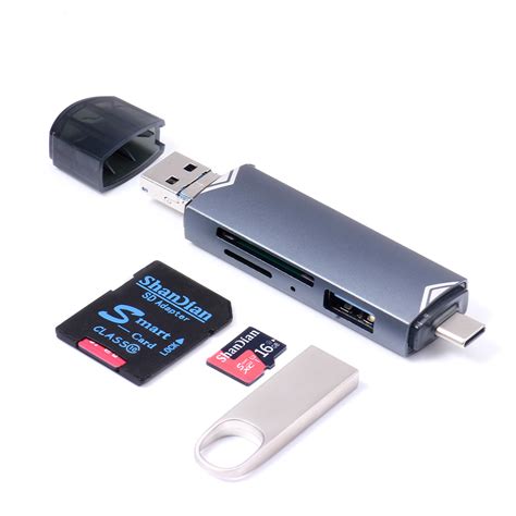 Type C Sd Tf Card Reader 6 In 1 Usb 30 Card Reader For Pc Laptop