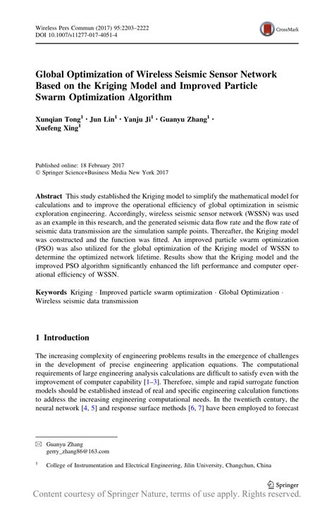 Global Optimization Of Wireless Seismic Sensor Network Based On The