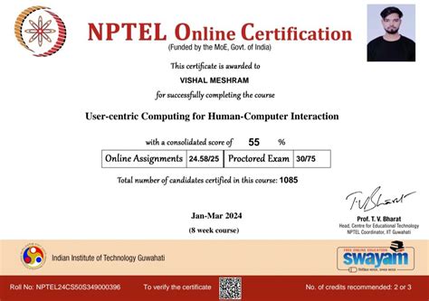 Vishal Meshram On Linkedin Nptel Iitguwahati Userexperience Certification Gratitude