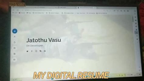 Jatothu Vasu On Linkedin My Digital Resume Webpage Code Written By