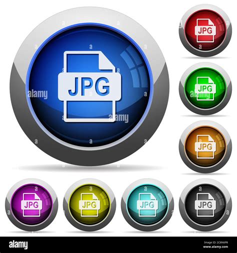 Set Of Round Glossy File Format Buttons Arranged Layer Structure Stock Vector Image Art