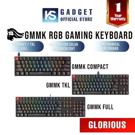 Glorious GMMK RGB Mechanical Gaming Keyboard Barebone Full Size TKL Compact BROWM SWITCH