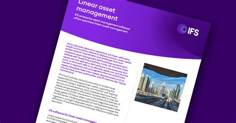Ifs Enterprise Asset Management Offers Seamless Linear Asset Management