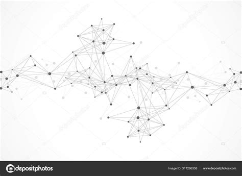 Geometric Graphic Background Molecule And Communication Connected Lines With Dots Minimalism