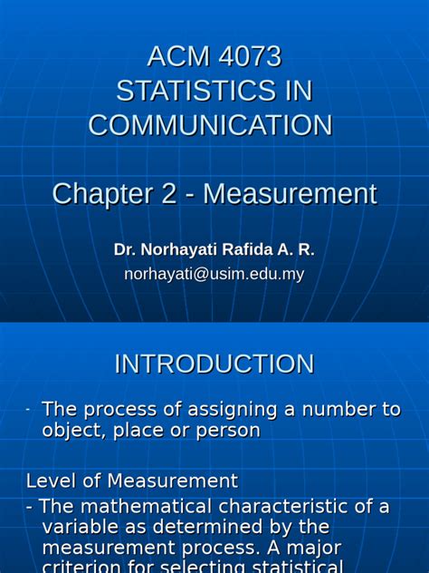 Acm4073 Chapter 2 Measurement Autosaved Pdf