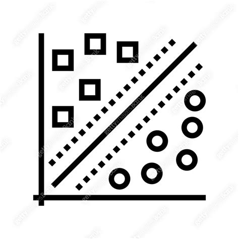 Support Machine Svm Algorithm Line Icon Vector Illustration 이미지