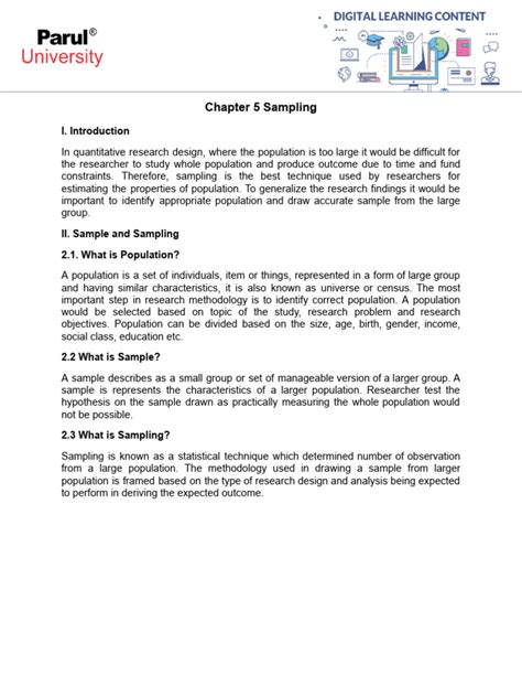 Sampling Pdf Sampling Statistics Sample Size Determination