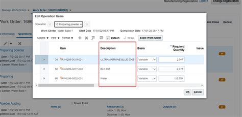 How To Hide Items Description From Mfg Work Order Ui For All Users