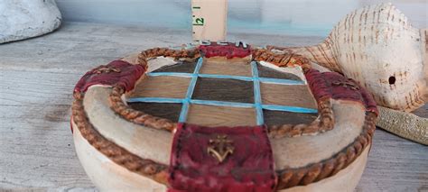 Coastal Tic Tac Toe Game Sailboat And Lighthouse Coffee Table Game