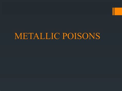 Mercurypptx Metallic Poisons Presentation Ppt