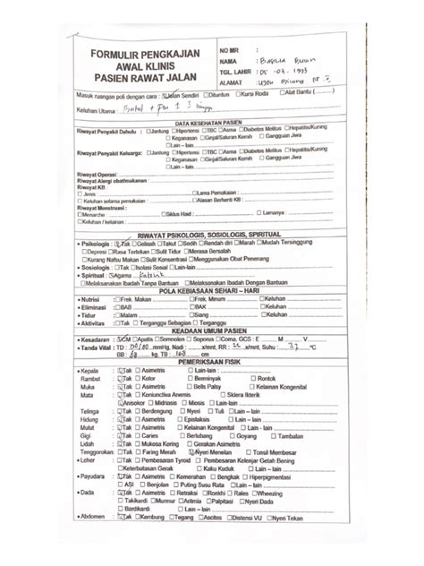 Formulir Pengkajian Awal Klinis Pdf