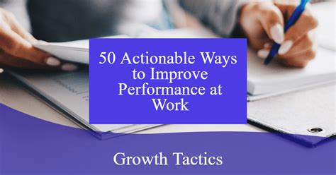 Positive Ways To Improve Work Performance And Growth