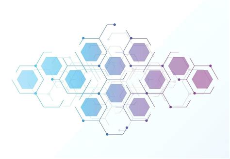 Abstract Hexagonal Molecular Structures In Technology Background And