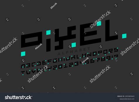 Pixel Style Font Alphabet Letters Numbers Stock Vector Royalty Free Shutterstock