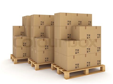 Carton Boxes On A Pallets Stock Image Colourbox