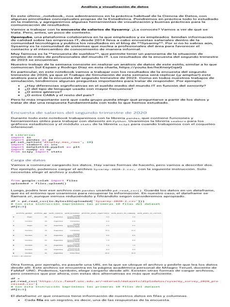 Análisis Y Visualización De Datos Pdf