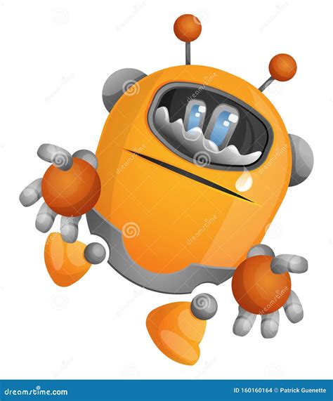 Cartoon Robot Crying Illustration Vector Stock Vector Illustration Of