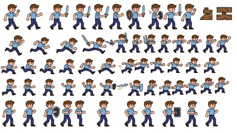 Design 2d Sprite Sheet Character Design Pixel Art Sprite Sheet Game Assets