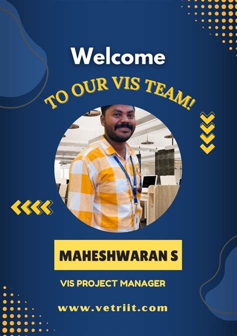We Are Happy To Announce That Vis Project Lead Mr Maheshwaran Samuthiram Has Been Promoted As