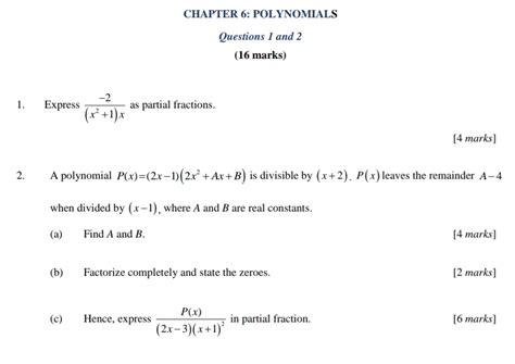Chapter 6 Polynomials Questions 1 And 2 16 Studyx