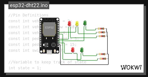 Traffic Lights Wokwi ESP32 STM32 Arduino Simulator